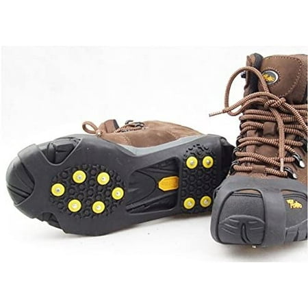 Anti Slip Ice Cleats 10-Stud Spikes Snow Ice Grips Over Shoe Traction ...