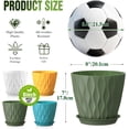 8" Water Wave Plant Pots with Drainage Holes & Saucers, 4 Pack Modern ...