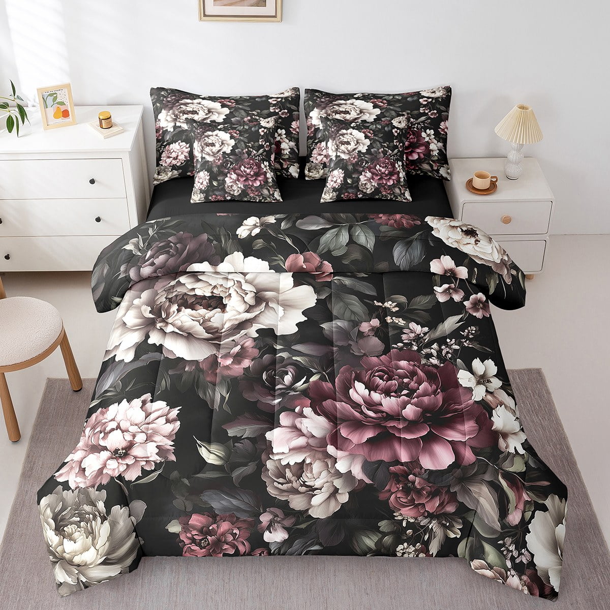 Click here for Erosebridal Retro Flower Bed In A Bag Queen Size r... prices