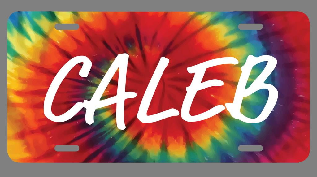 Caleb Name Tie Dye Style License Plate Tag Vanity Novelty Metal | UV ...