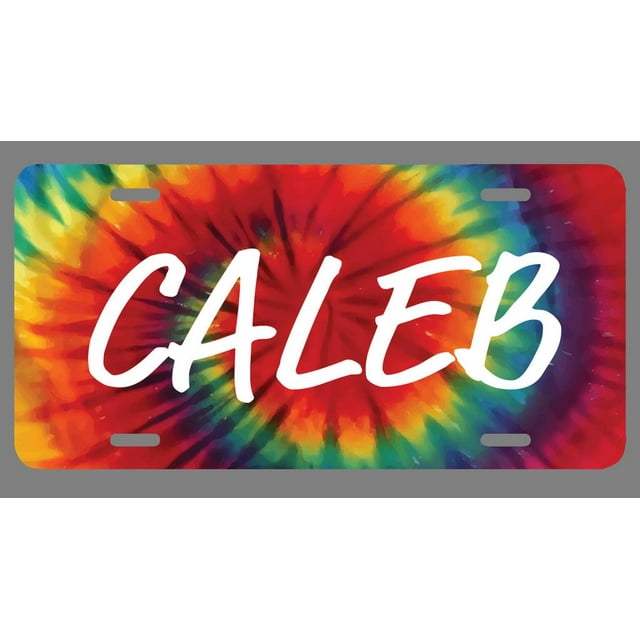 Caleb Name Tie Dye Style License Plate Tag Vanity Novelty Metal | UV ...
