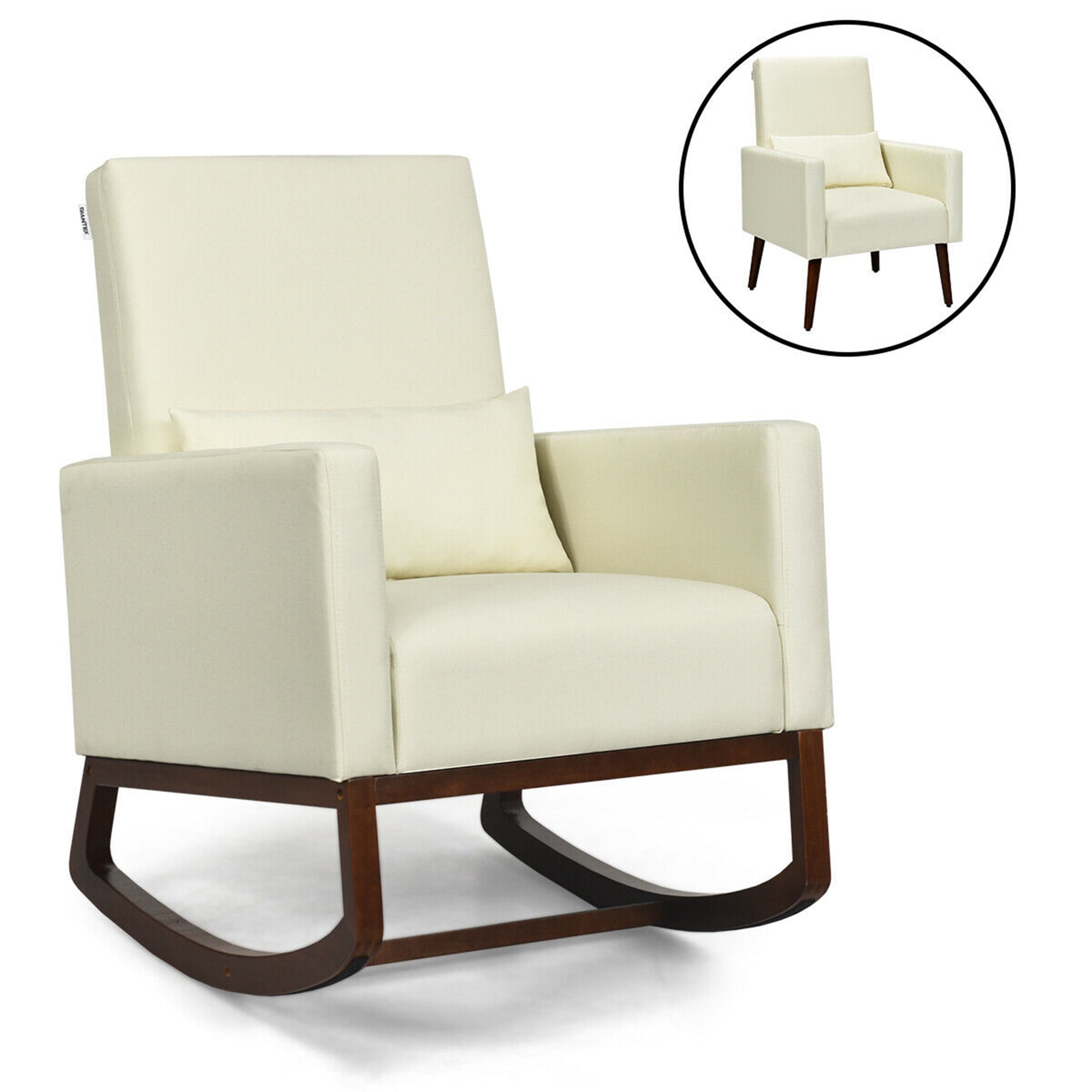 Click here for Gymax 2-In-1 Fabric Upholstered Rocking Chair Nurs... prices