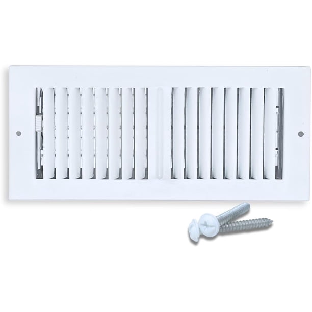 Vent Register Sierra Rates, 12 x 6 cm, acero, 2 vías, color blanco ...