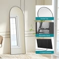 EDX Black 64"x21" Arched Full Length Mirror with Metal Frame, Full Body ...