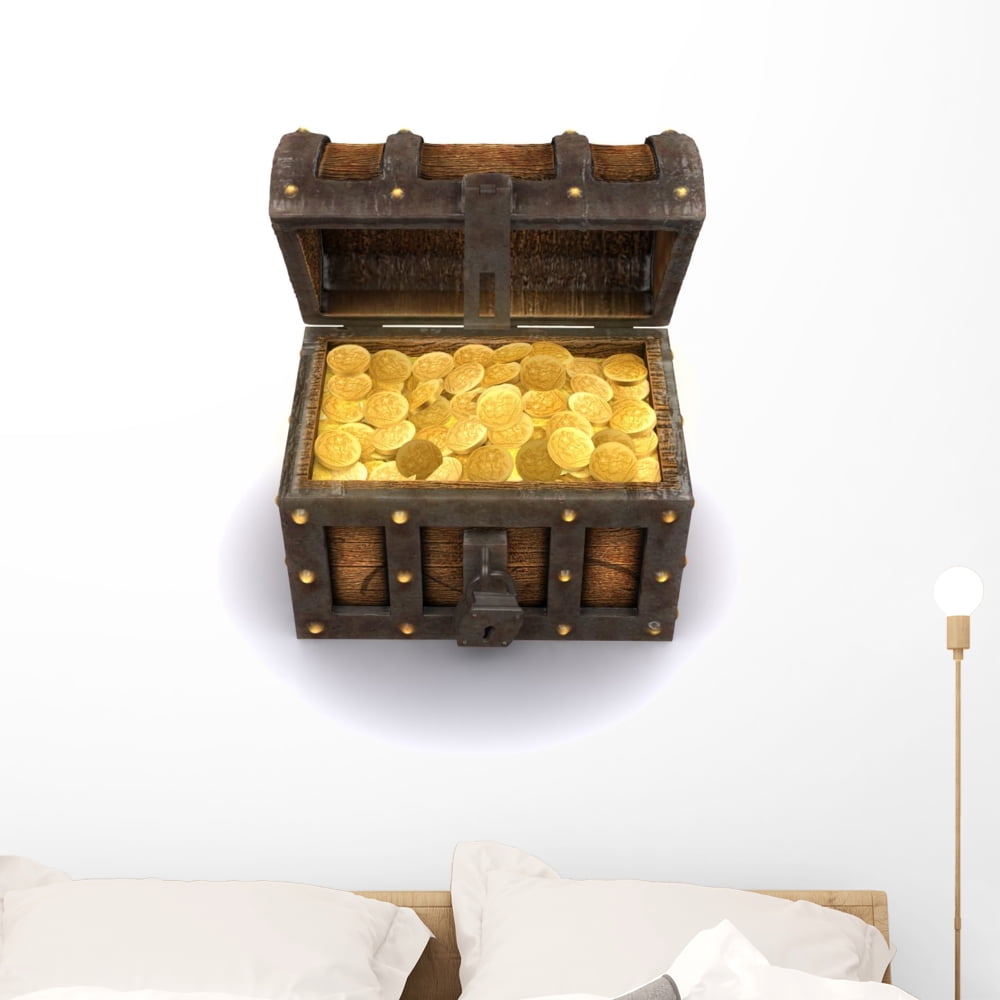 3D Treasure Chest Is Wall Decal by Wallmonkeys Peel and Stick Graphic ...