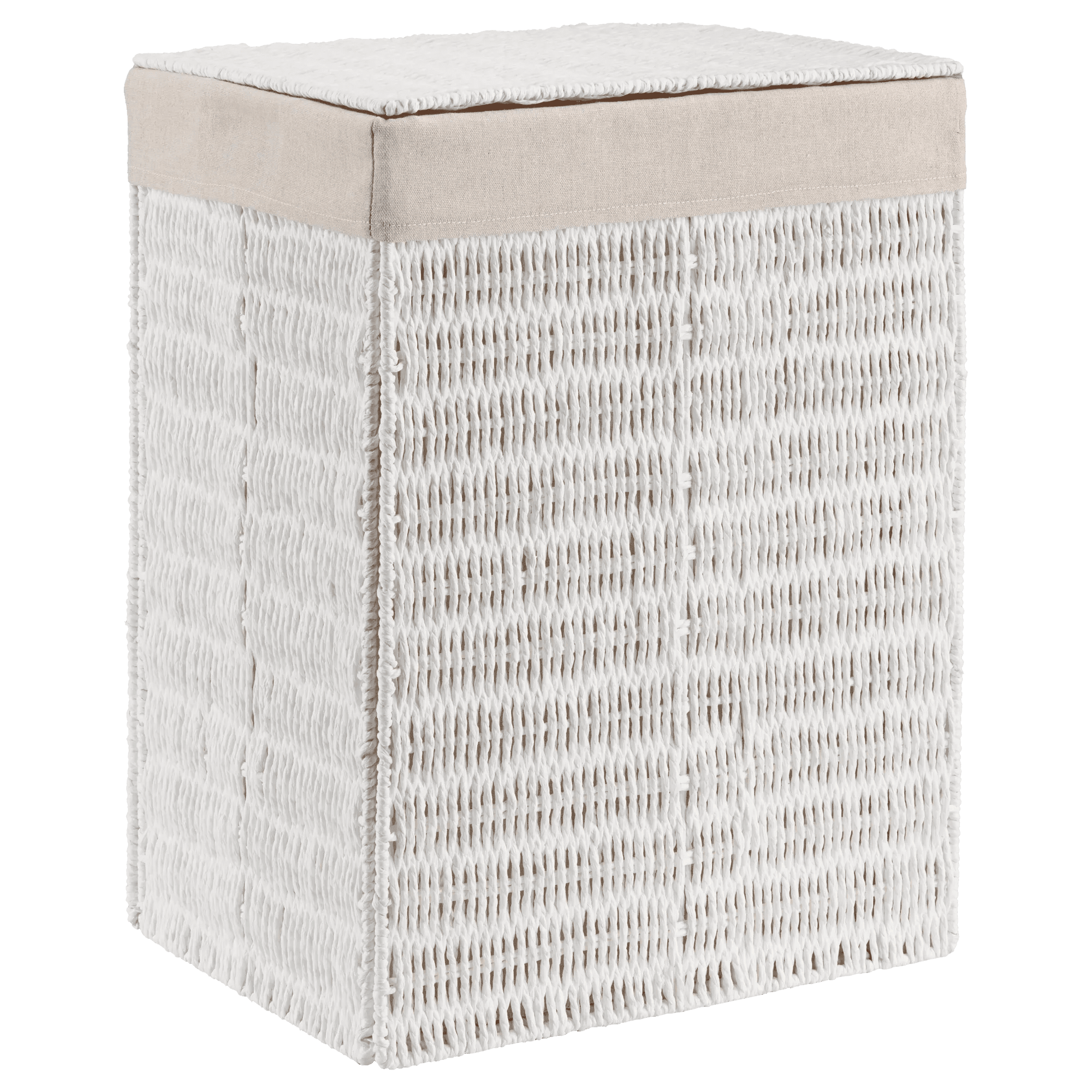 Click here for Bouclair White Hamper With Linen Liner 15.75 X 12... prices