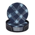6-Piece Set Of Round Coasters Water-Resistant Leather Double-Sided Non ...