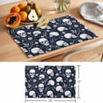 Abstract Skull Cotton Linen Placemats Set of 2, Romantic Navy Blue ...