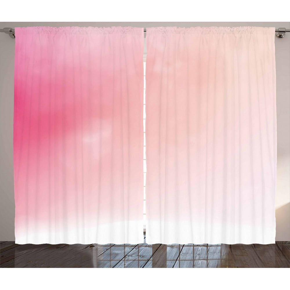 Peach Curtains 2 Panels Set, Blurred Background Changing Colors Ombre ...