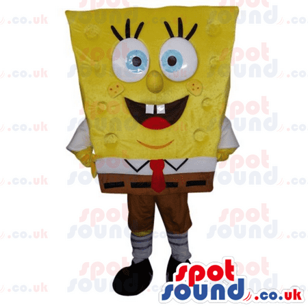 Sponge Bob Square Pants Cartoon Character SPOTSOUND Mascot With Blue ...
