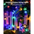 60 LED Flower Solar String Lights Outdoor Waterproof Fairy Lights for ...
