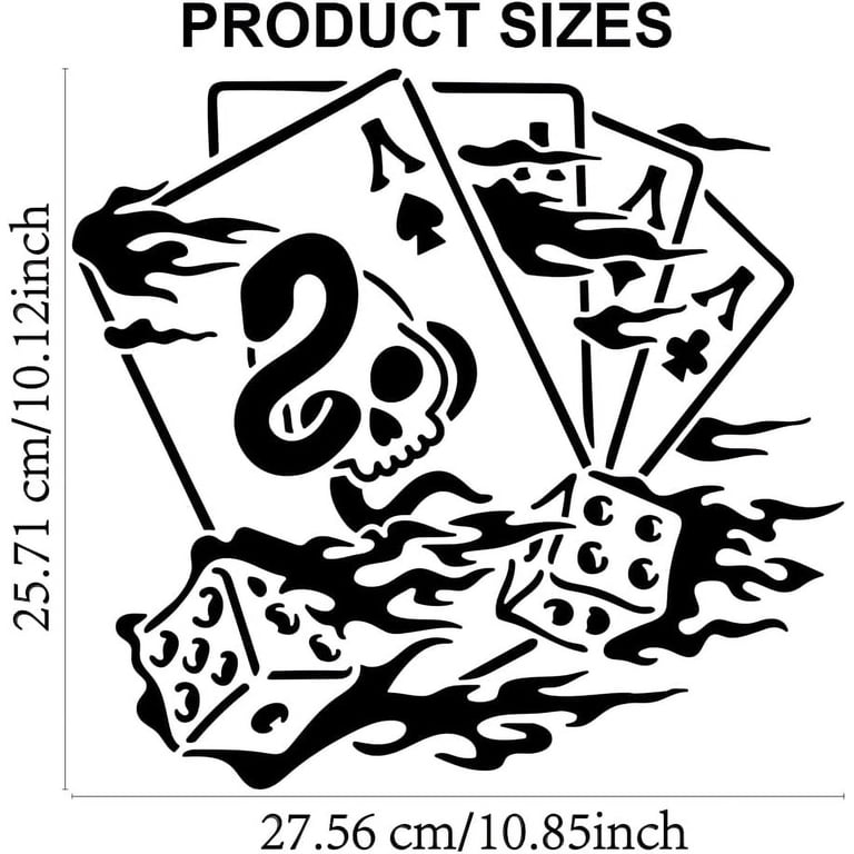 Playing cards tattoo stencil | Orangetattooshop.com