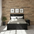Homestyles Bedford Black Wood Queen Bed-Color:Black,Style:Bed ...