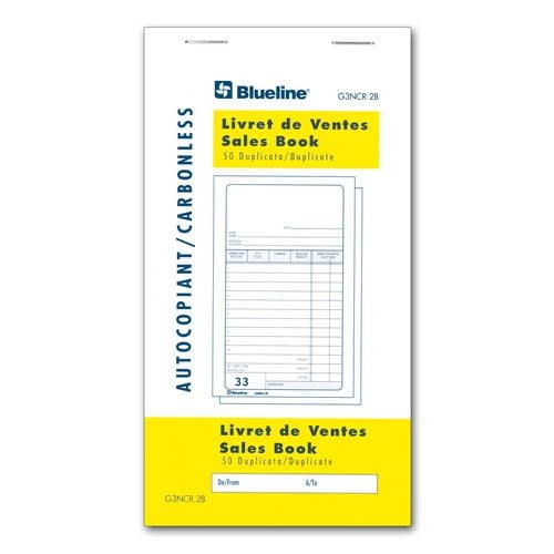 Click here for Blueline Sales Book prices