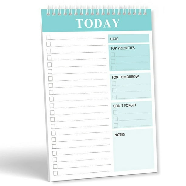 To Do List Notepad - Spiral Bound Daily Planner Notepad Undated 52 Tear ...