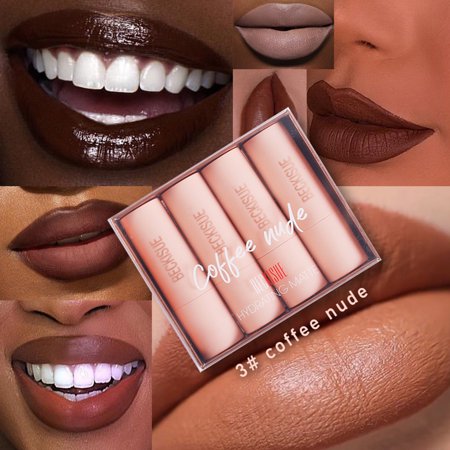 Archer 4Pcs/Box 3.5g Matte Lipstick Nude Color Cream Texture Brown ...