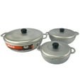 Imusa Basic Cast Pot Cookware Three Piece Caldero Set with Tempered ...