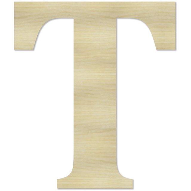 Wooden Letters & Numbers - Wooden Letter T (2 Pack) - 2" Tall x 1/4 ...