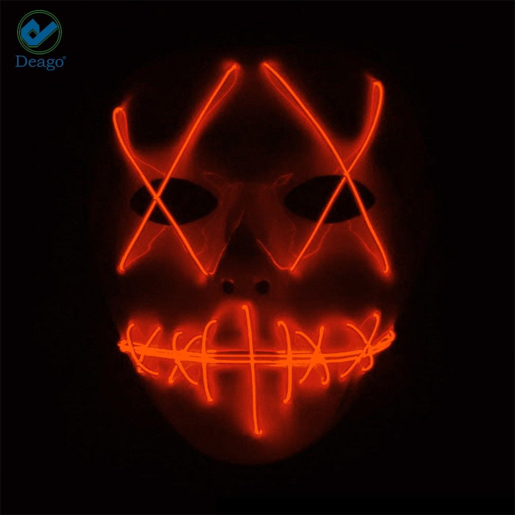 Deago Halloween Mask LED Light Up EL Wire Cosplay Glowing Mask The ...