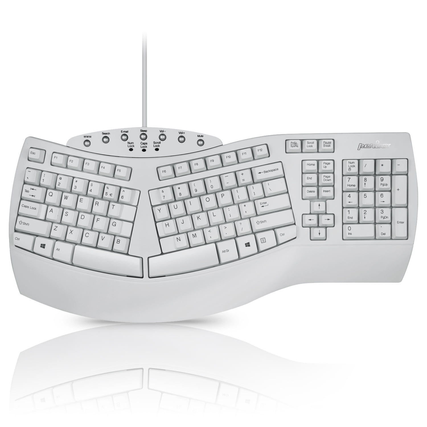 Perixx Periboard-512 Large Wired USB Ergonomic Split Computer Keyboard ...