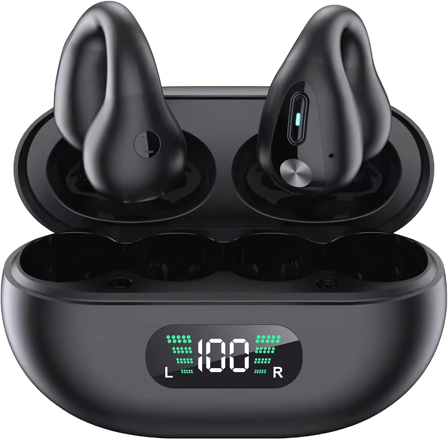 Wireless Ear Clip Bone Conduction Earbuds Open Ear Headphones Bluetooth ...