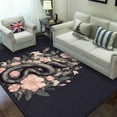 Black Snake and Flowers Area Rug - Snake Non-Slip Black Rugs Floor Mat ...