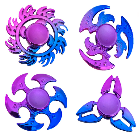 Anti Stress Fidget Rainbow Modern Futuristic Metal Finger Spinner 4 PCS ...