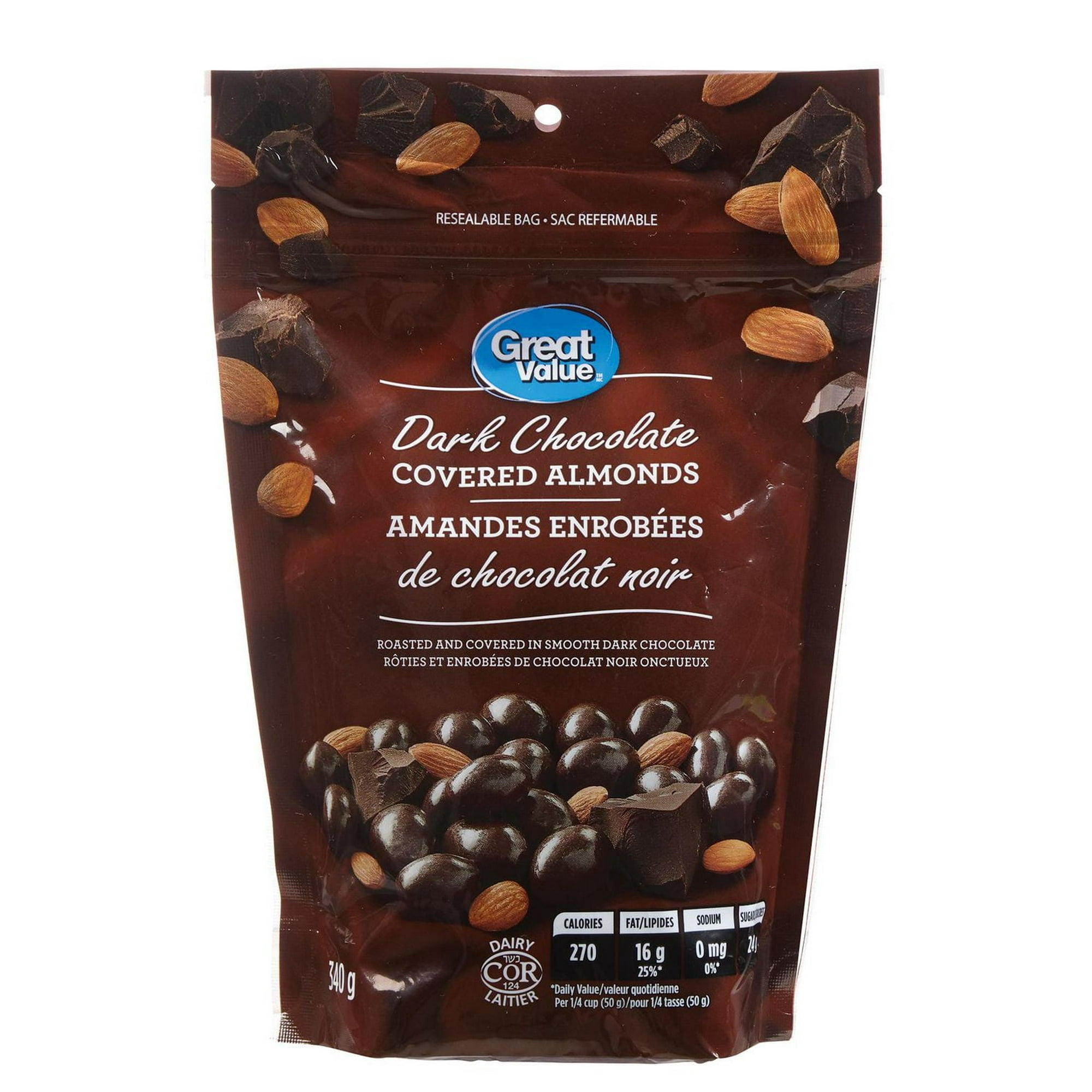 Click here for Great Value Dark Chocolate Almonds 340 G prices
