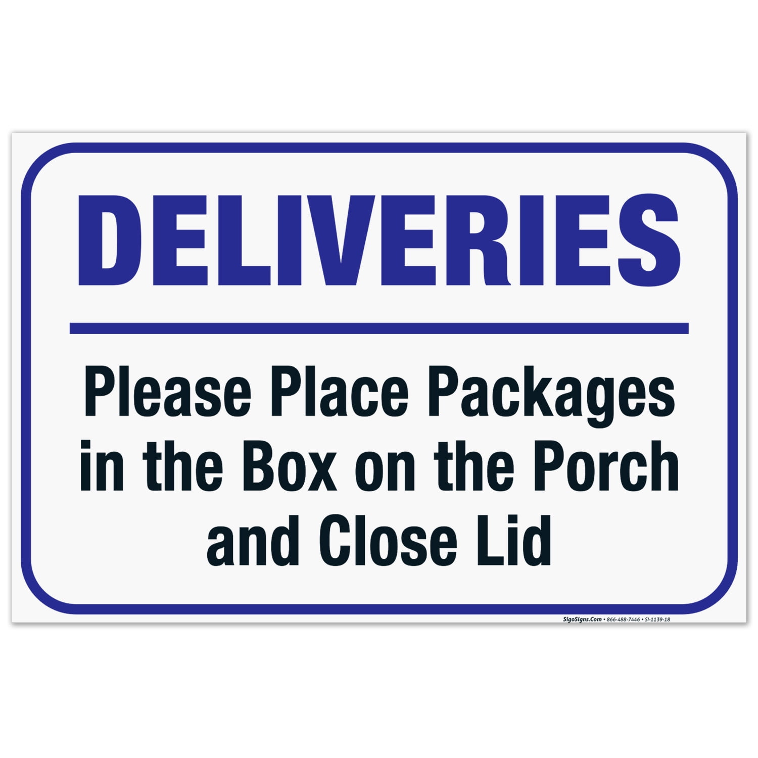 Package Delivery Sign, Please Place Packages in The Box On Porch, 24x36 ...