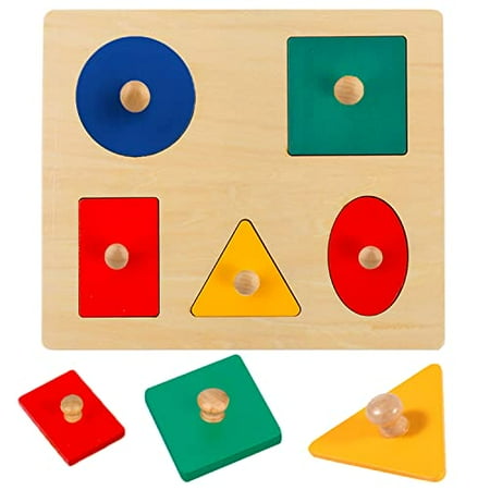 Montessori Multiple Shape Puzzles First Shapes Jumbo Knob Wooden Peg ...