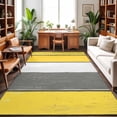 Area Rug 5x7ft Yellow Gray Stripes Washable Area Rugs for Living Room ...