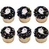 Halloween Ghost Edible Cake Decorating Decor Toppers, Pack of 6 ...