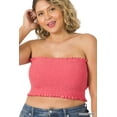 Thelovely Women And Plus Strapless Ruched Smocked Tube Bandeau Bra Top