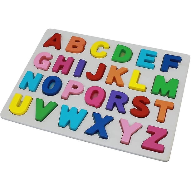 Tablero de rompecabezas del alfabeto de madera, letras Abc, juguetes ...