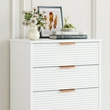 Homfa White 6 Drawer Dresser for Bedroom, 45.7''H Modern Wood Storage ...