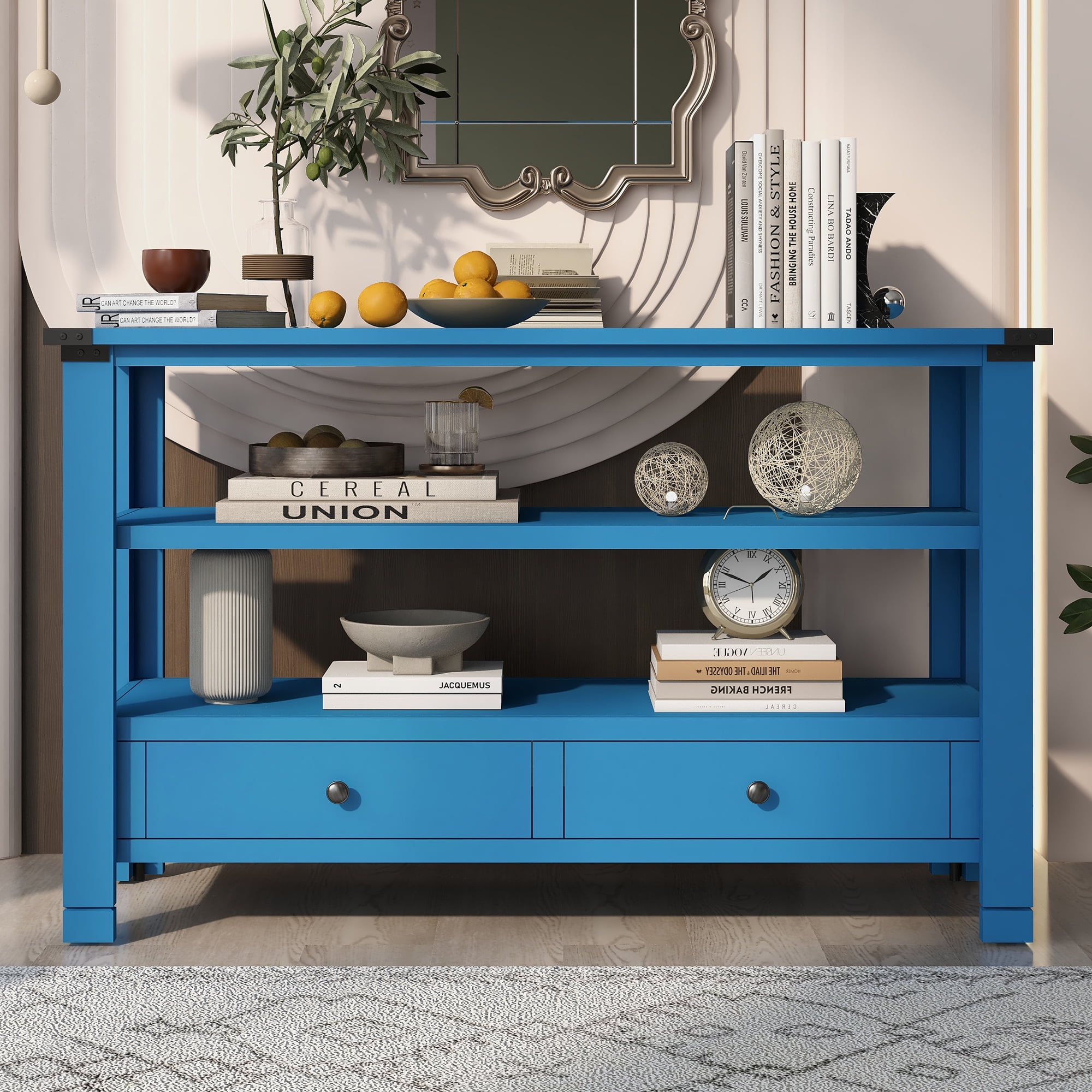 Console Table, Modern Entryway Side Table with 2 Storage Drawers and 2 ...