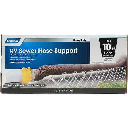Camco Aluminum Sewer Hose Support, Supports Sewer Hoses Up to 10 ...