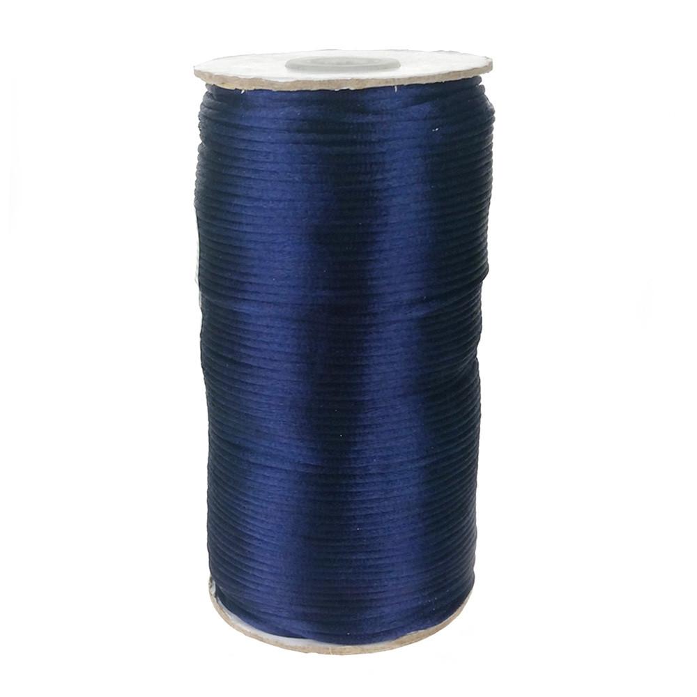 Satin Rattail Cord Chinese Knot, 1/16-Inch, 200 Yards, Navy Blue ...