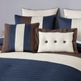 Chezmoi Collection Luxury Pleated Striped Comforter Set, Queen ...