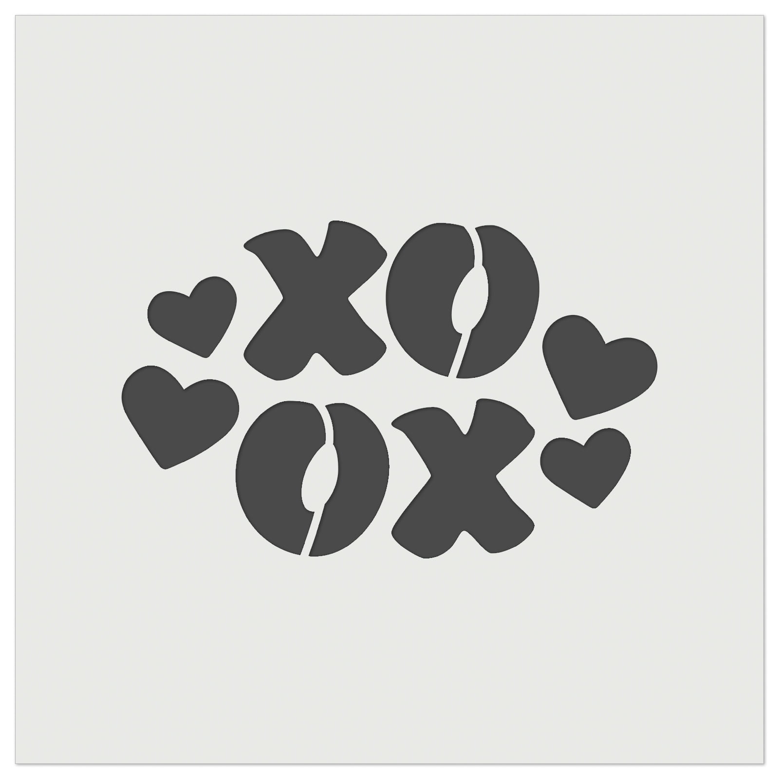 XOXO with Hearts and Love DIY Cookie Wall Craft Stencil - 5.5 Inch ...