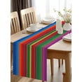 Burlap Table Runner 120 Inches Long, Rainbow Mexican Colorful Stripes ...