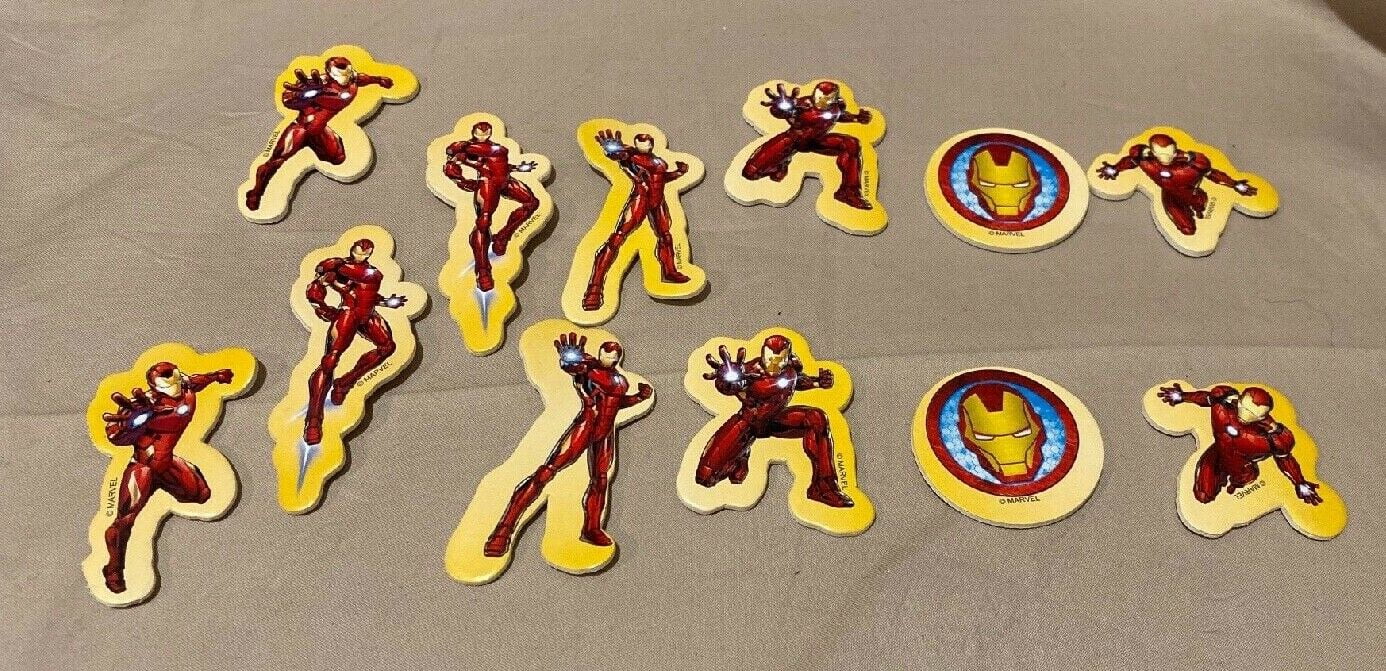 Set of 12 Iron Man Cake Cupcake Toppers Decoration 6 Designs Marvel NEW ...