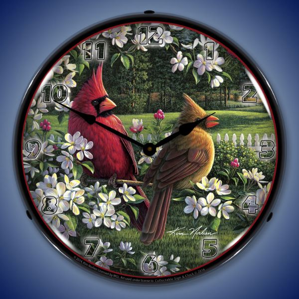 Spring Cardinals Wall Clock, Lighted - Walmart.com
