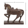 9" x 9" Brown Polystone Horse Sculpture, by DecMode - Walmart.com