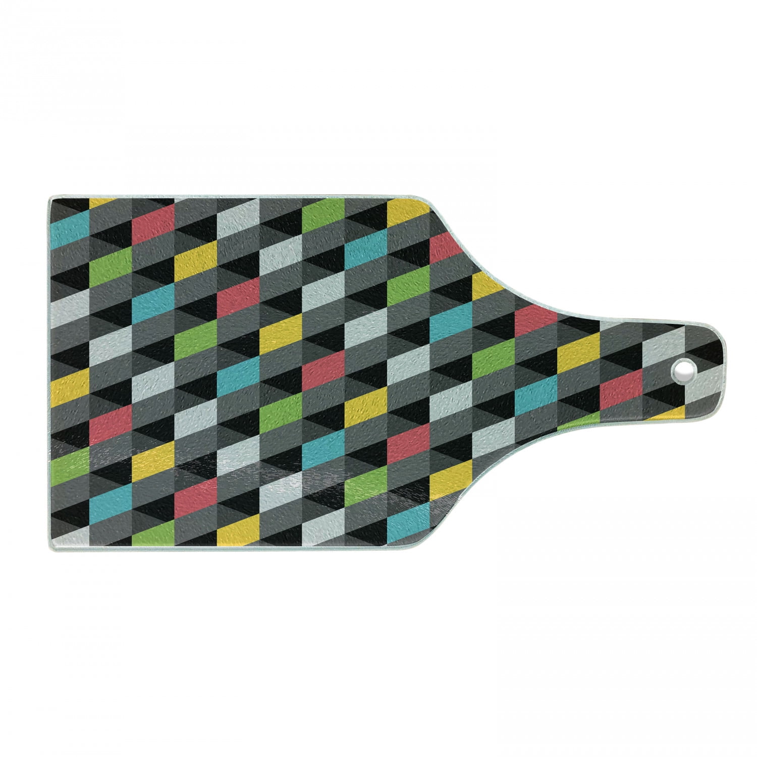 Geometric Cutting Board, Abstract Art Style Illustration of Colorful ...
