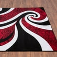 Luxe Weavers Quality Living Room Red Swirls Modern Abstract Area Rug ...