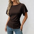 CAIVO Women Off Shoulder With Flounce Sleeves Contrast Binding Design ...