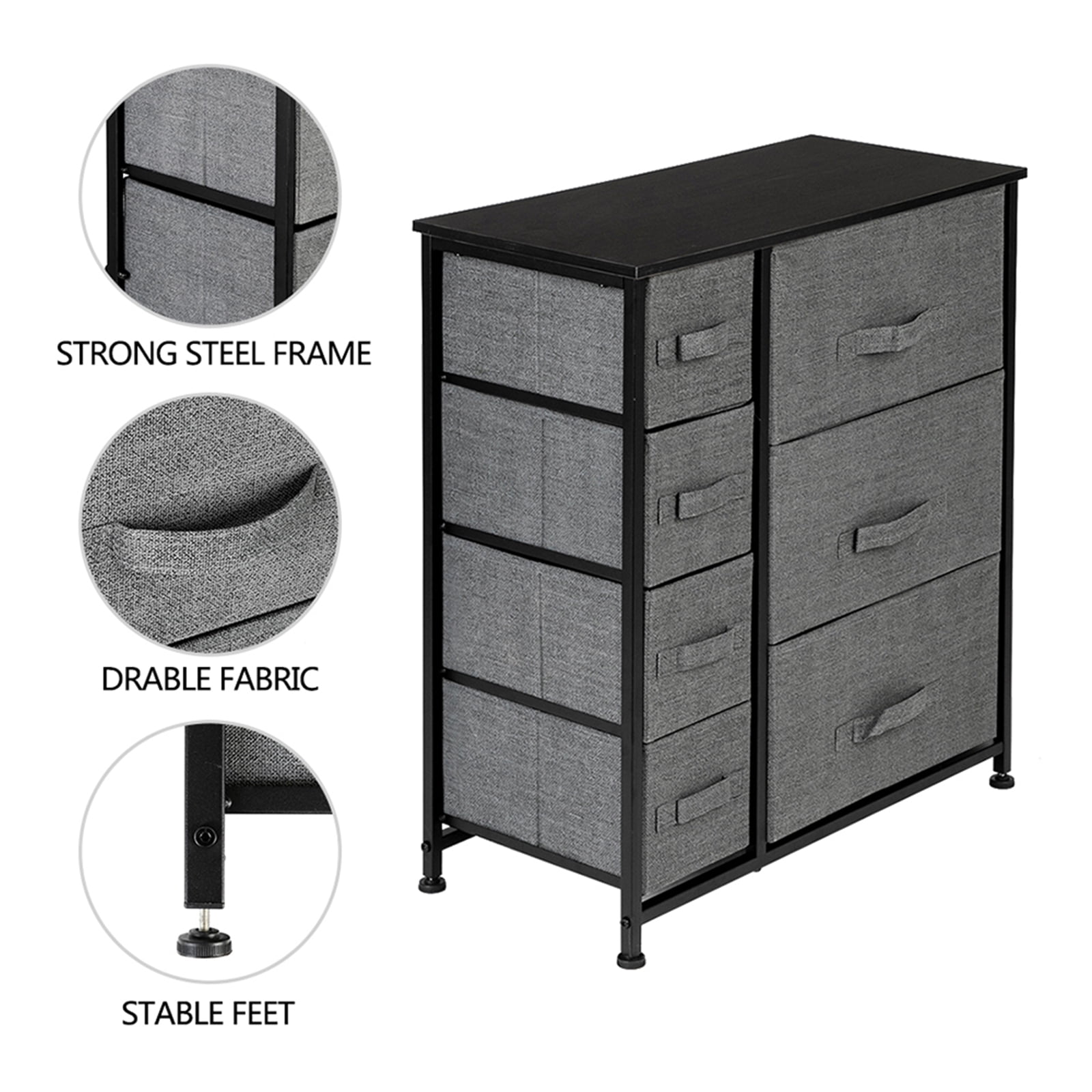 QXDRAGON 7-Drawers Dresser Storage Tower Unit for Bedroom, Hallway ...