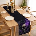Abstract Skull Dining Table Runner, Vintage Mysterious Purple ...