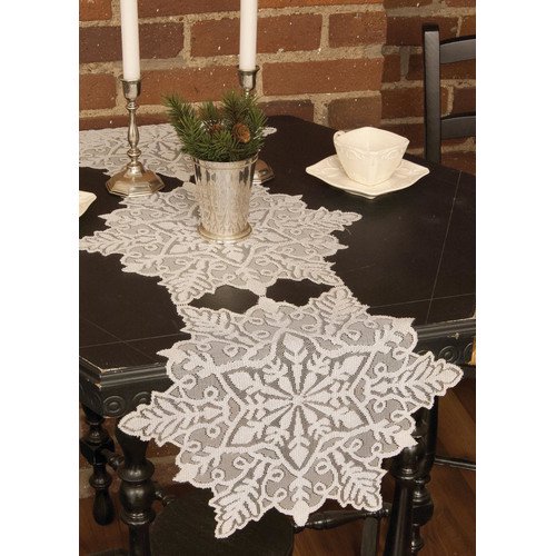 Heritage Lace Silver Snowflake Table Runner - Walmart.com